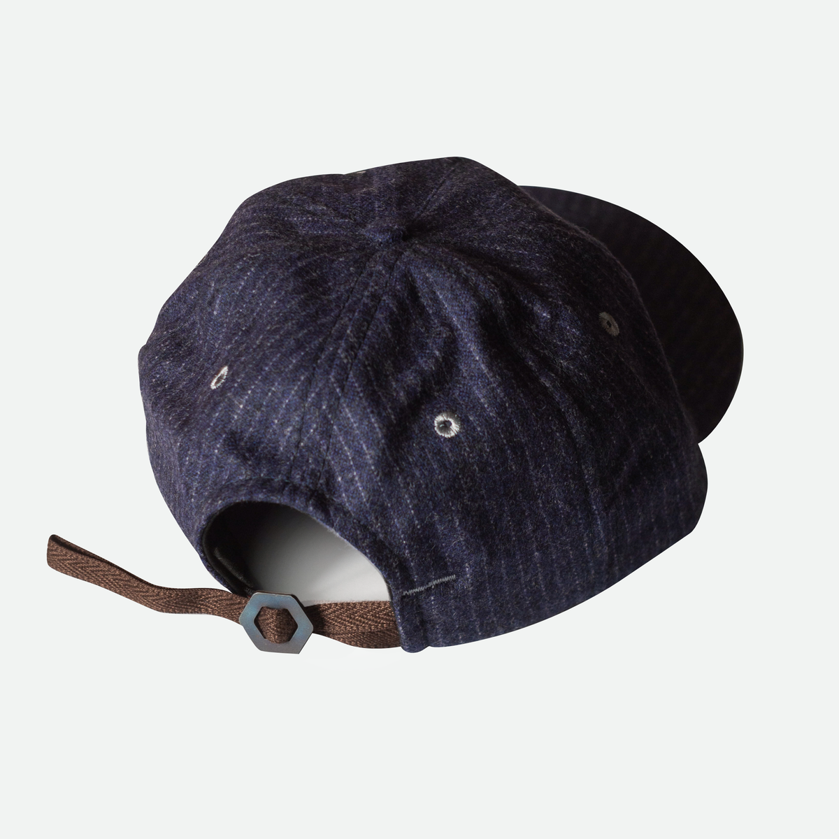 Wool Baseball Cap (in Striped Navy)